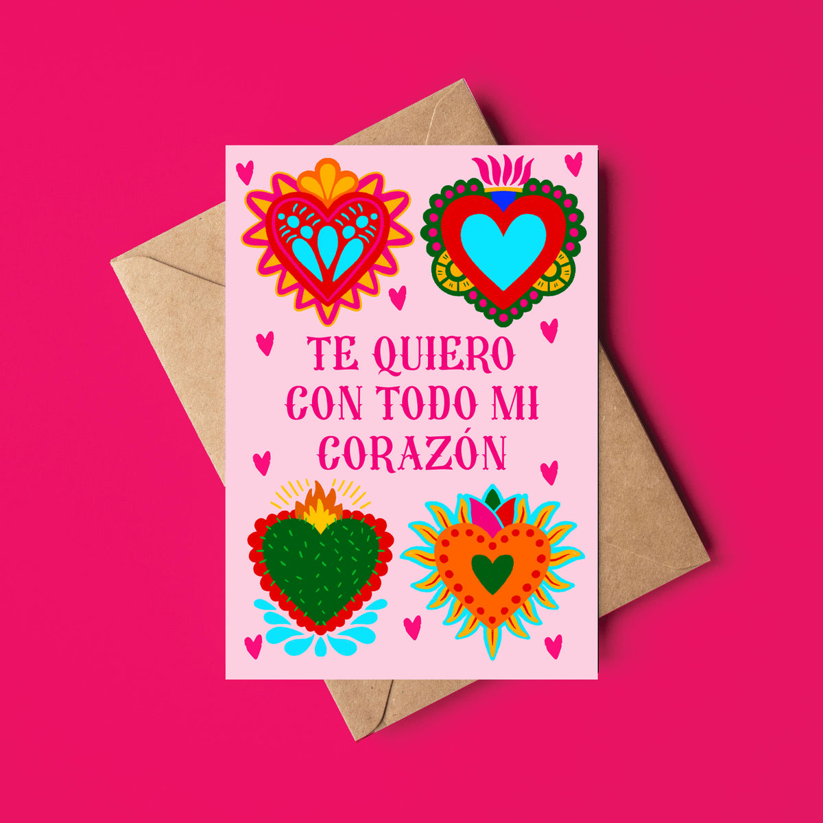 Te Quiero Con Todo Mi Corazón Card – Pokidi Lab by Blanca Creative